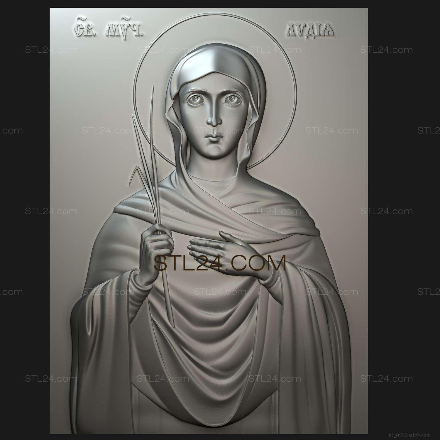 Иконы - Святая мученица Лидия, IK_0553 | 3D модель для ЧПУ станка