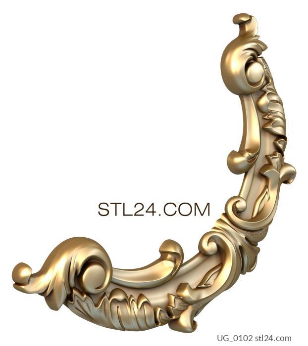 Угловой элемент - 3D stl модели для ЧПУ станков.